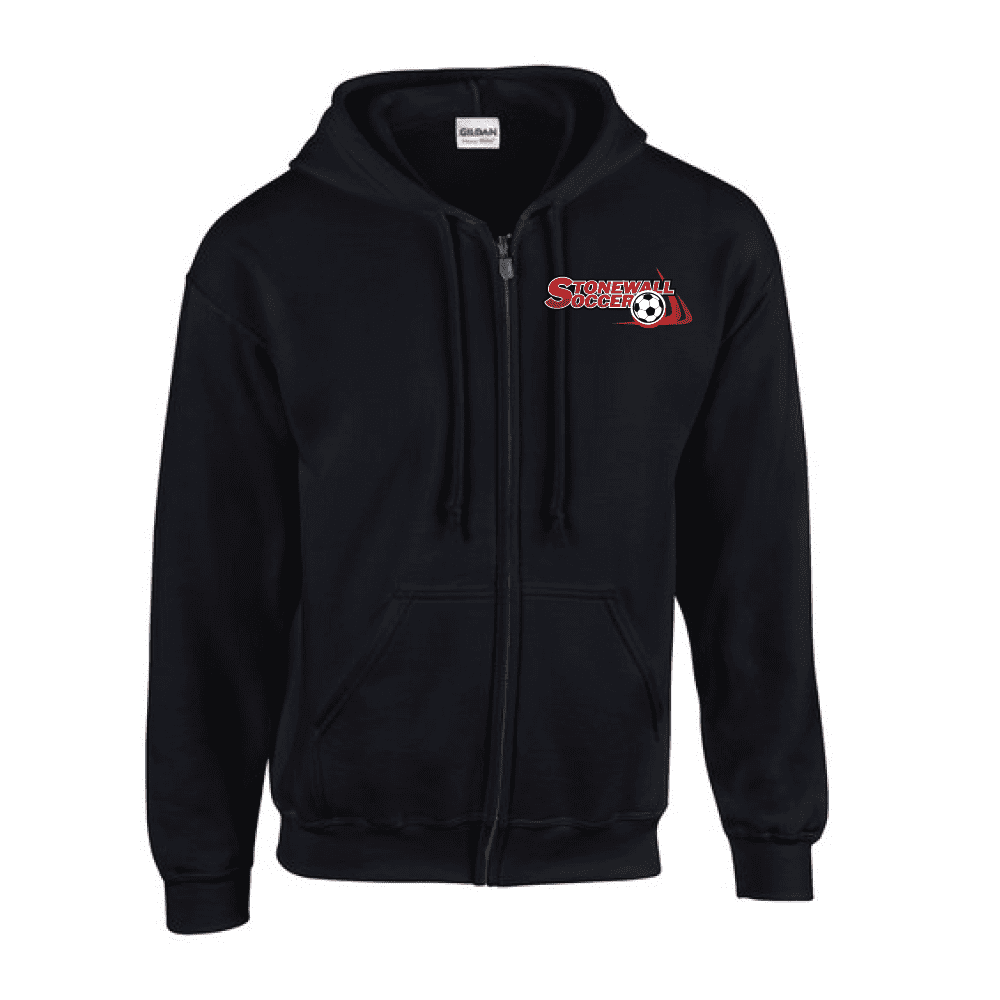 G186 Gildan Heavy Blend 8 oz., 50/50 Full-Zip Hooded Sweatshirt - Black ...